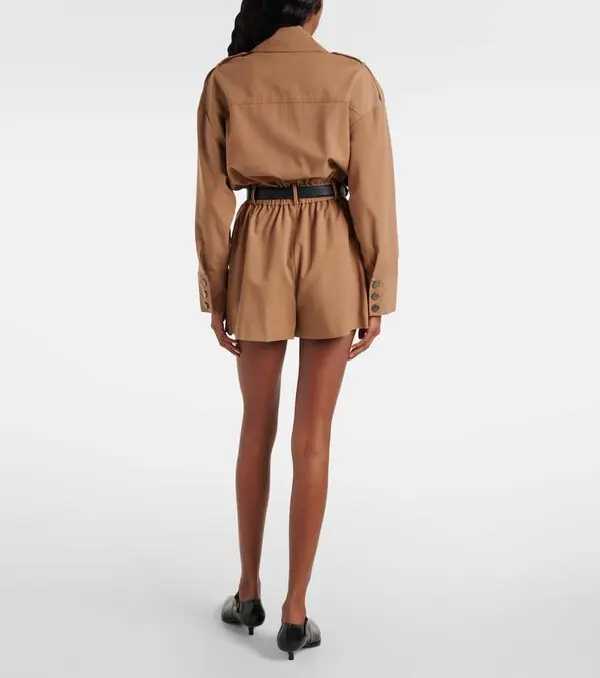 SELF-PORTRAIT Twill Romper - Beige