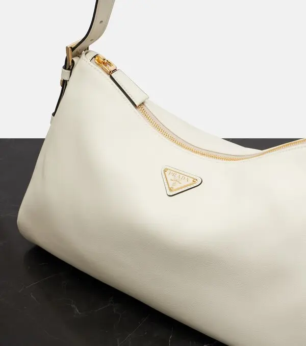 Prada Aimee Large Leather Shoulder Bag - White