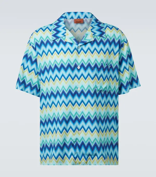 Missoni Zigzag Bowling Shirt - Blue