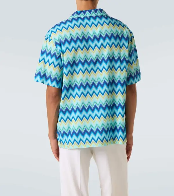 Missoni Zigzag Bowling Shirt - Blue