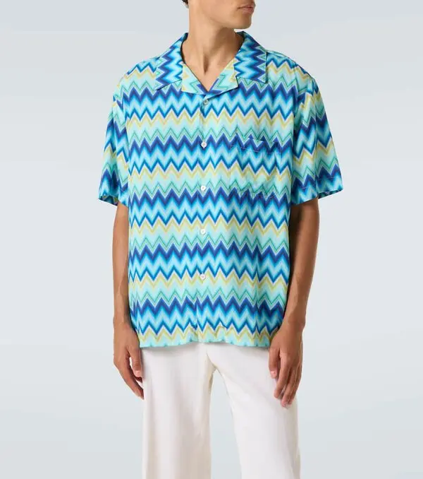 Missoni Zigzag Bowling Shirt - Blue