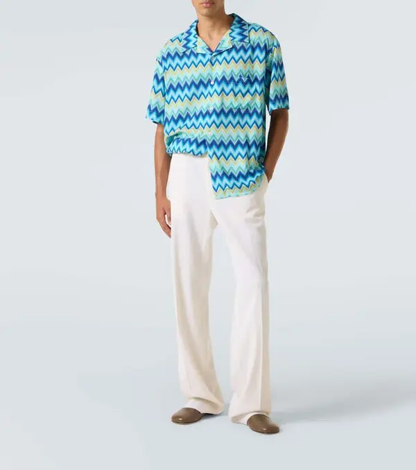 Missoni Zigzag Bowling Shirt - Blue