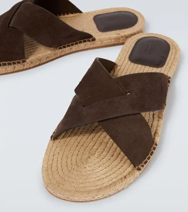 Zegna Suede Espadrille Sandals
