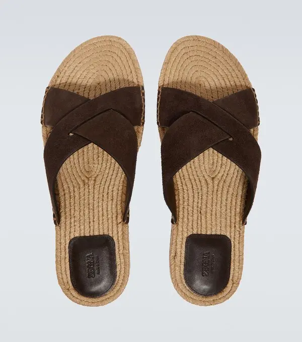 Zegna Suede Espadrille Sandals