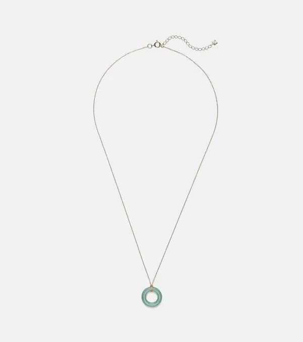 Mateo Donut 14kt Necklace With Jade - Gold