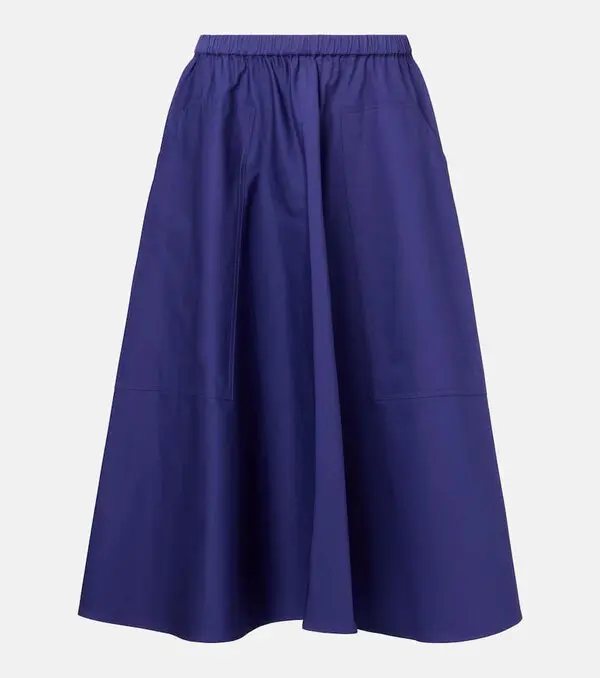 Vince High-rise Cotton Midi Skirt