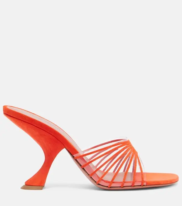 Amina Muaddi Mookie 90 Mules - Orange