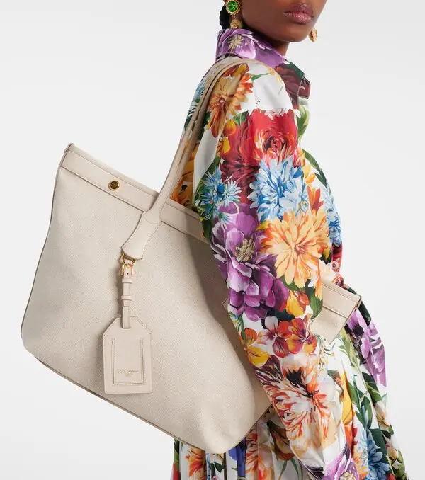 Dolce & Gabbana Canvas And Leather Tote Bag