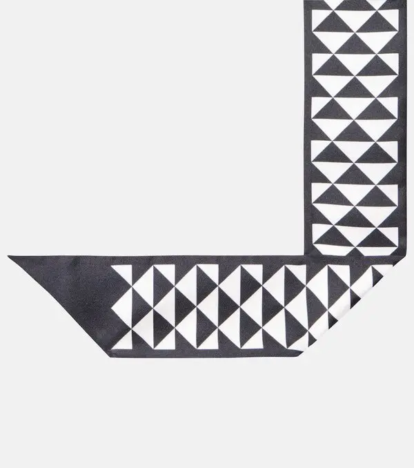 Prada Printed Silk Twill Scarf - Black