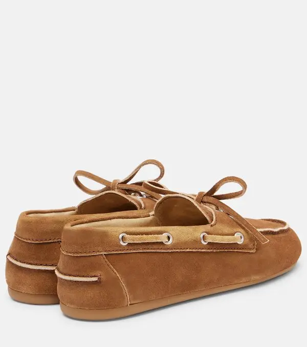 Miu Miu Suede Boat Shoes - Brown