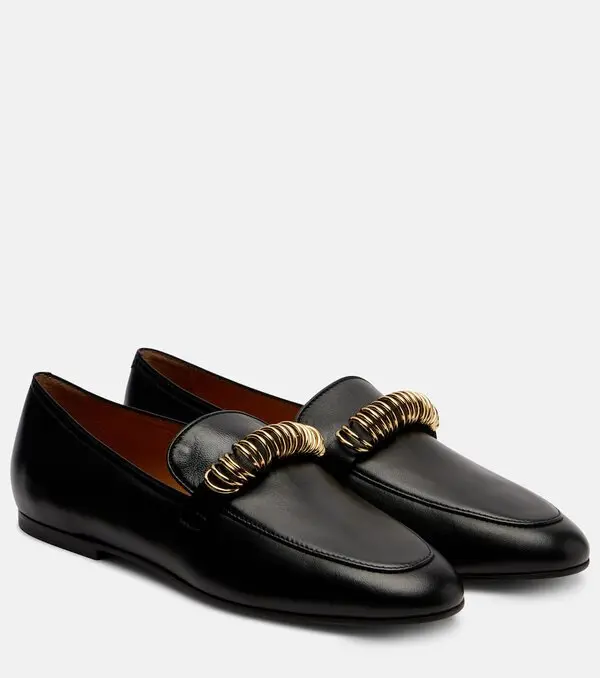 TOD'S Embellished Leather Loafers