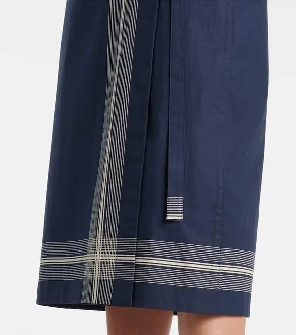 Vince Striped Cotton Wrap Skirt