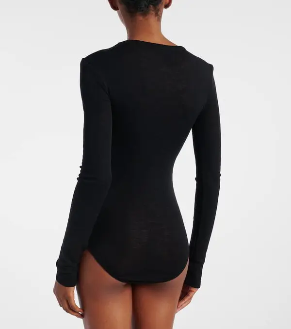Saint Laurent Wool Jersey Bodysuit - Black
