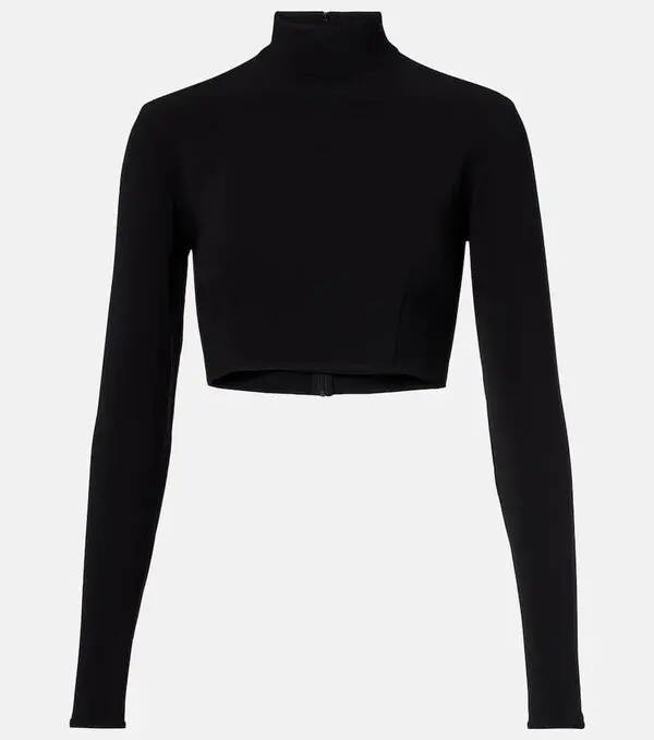 Costarellos Cropped Mockneck Top