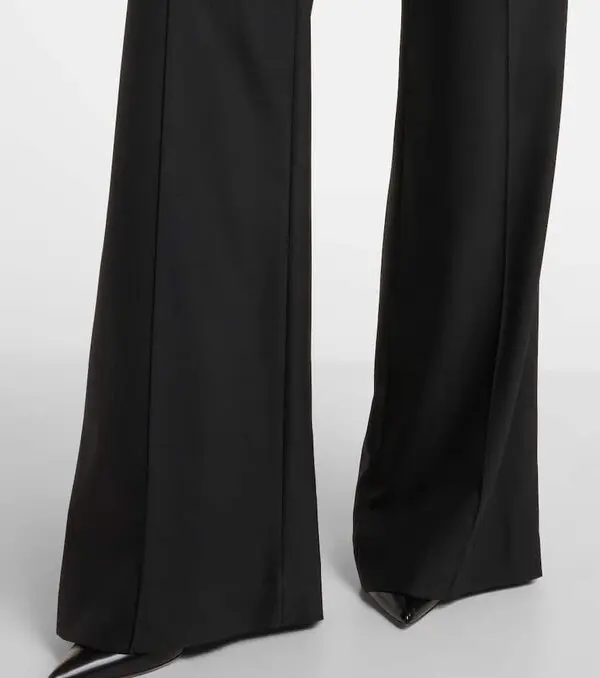 Costarellos Pleated Wool-blend Wide-leg Pants
