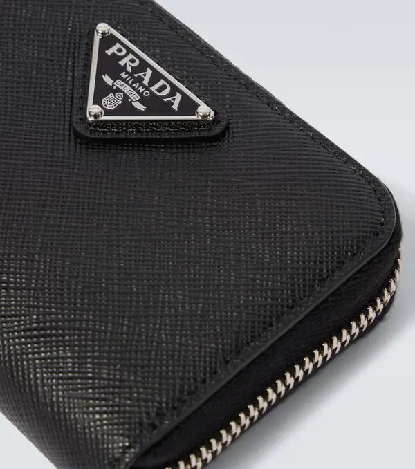 Prada Logo Saffiano Leather Coin Purse