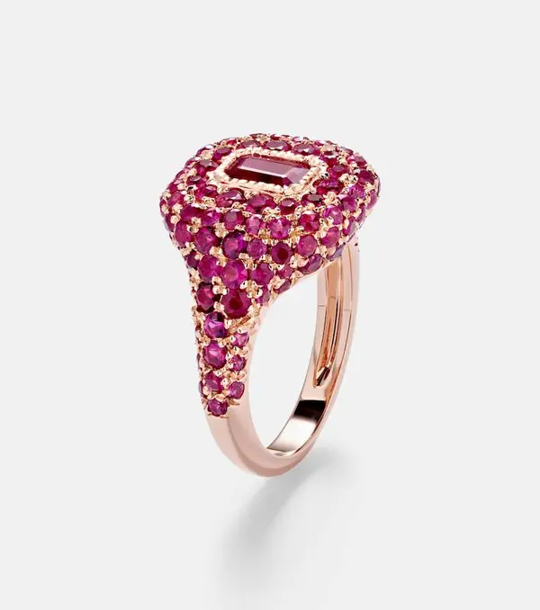 Shay Jewelry 18kt Rose Ring With Rubies
