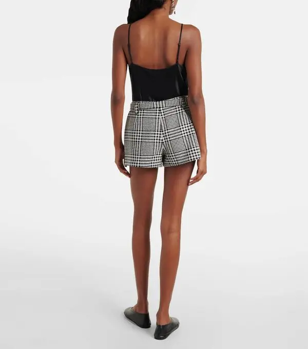 SELF-PORTRAIT Belted Houndstooth Skort