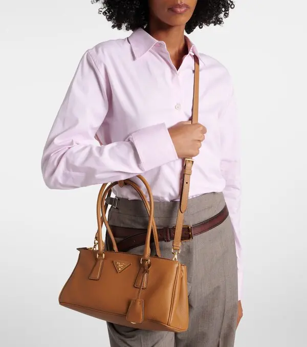 Prada Galleria Medium Leather Tote Bag - Brown
