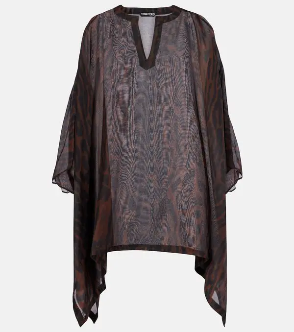 TOM FORD Leopard-print Cotton And Silk Kaftan