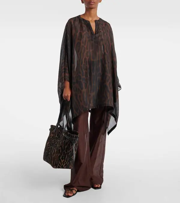 TOM FORD Leopard-print Cotton And Silk Kaftan