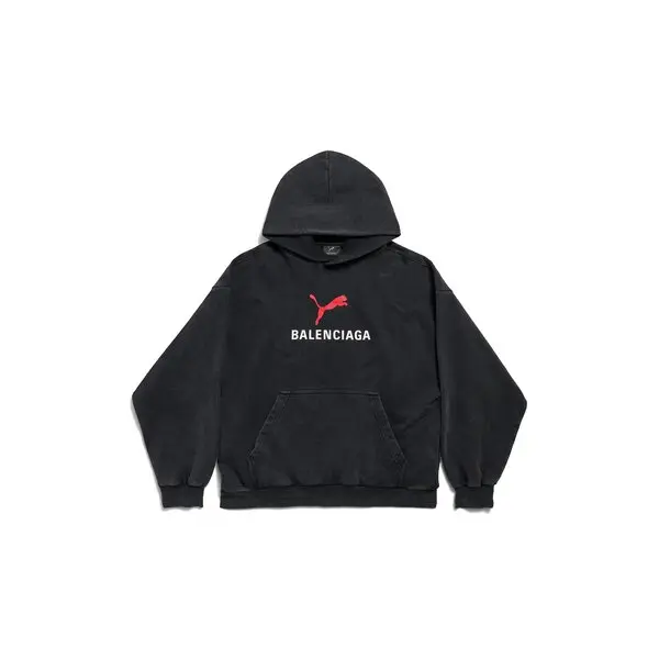 Balenciaga I Puma Medium Fit Hoodie - Black | Editorialist