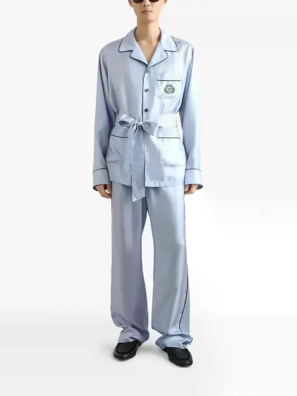 Dolce & Gabbana Chest-pocket Belted Pyjama-style Shirt - Blue
