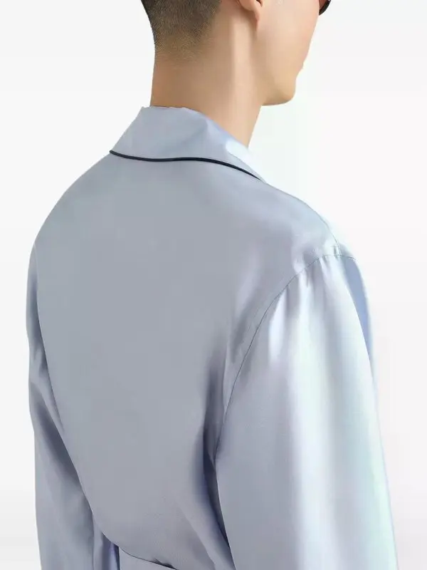 Dolce & Gabbana Chest-pocket Belted Pyjama-style Shirt - Blue