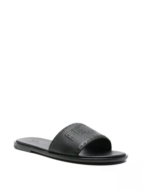 Fendi Roma Embossed-logo Leather Sandals
