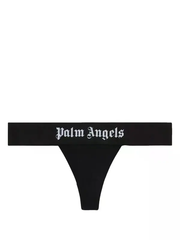 Palm Angels Logo-waistband Thong - Black
