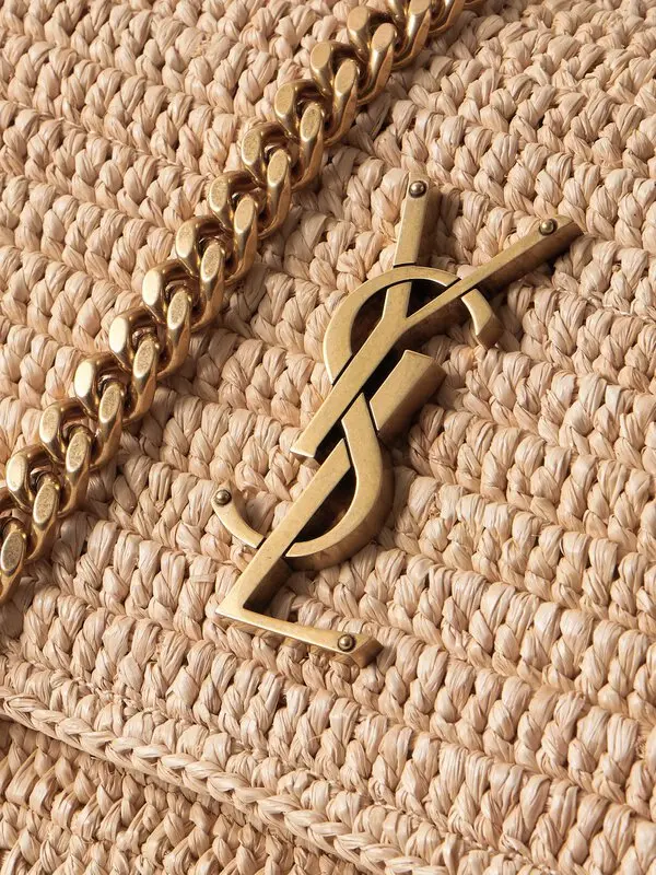 Saint Laurent Niki Medium Raffia Shoulder Bag - Brown