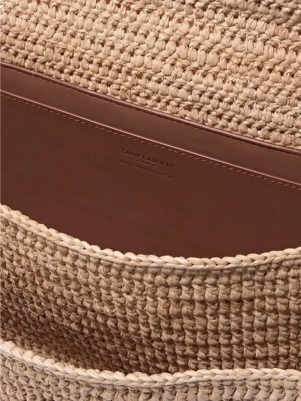 Saint Laurent Niki Medium Raffia Shoulder Bag - Brown