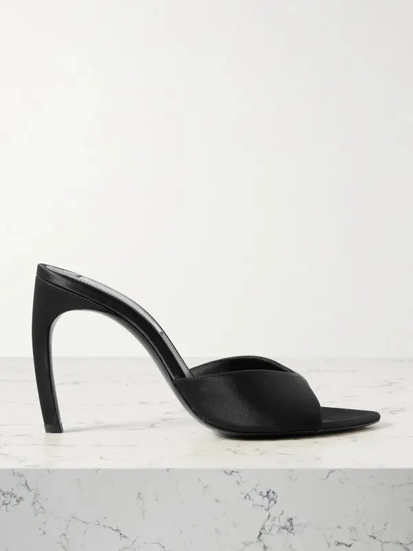 Victoria Beckham Harlow 100 Satin Mules - Black
