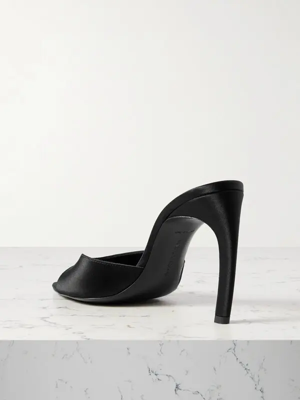 Victoria Beckham Harlow 100 Satin Mules - Black