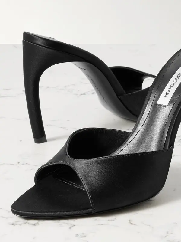 Victoria Beckham Harlow 100 Satin Mules - Black
