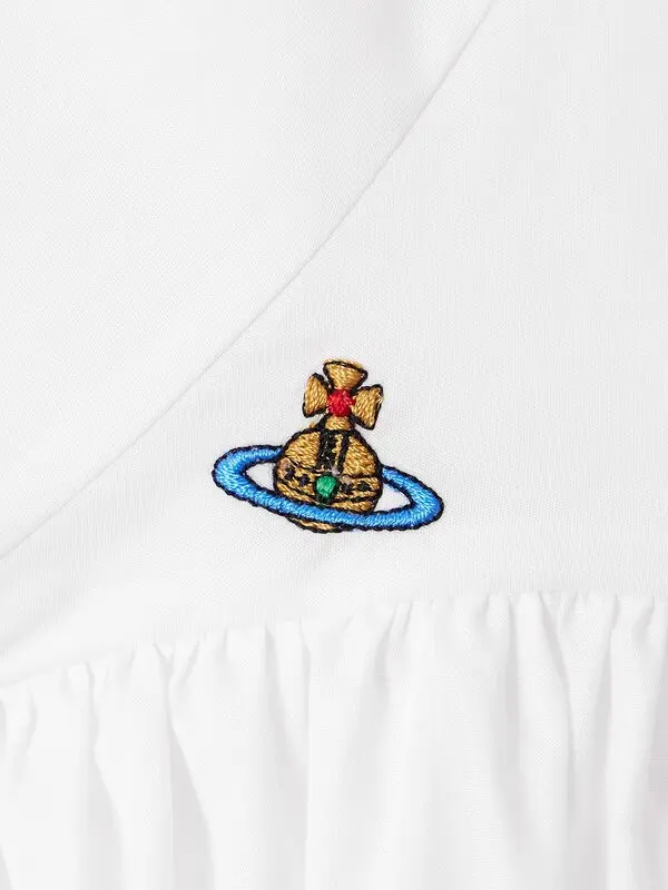 VIVIENNE WESTWOOD Sunday Gathered Cotton-poplin Dress - White