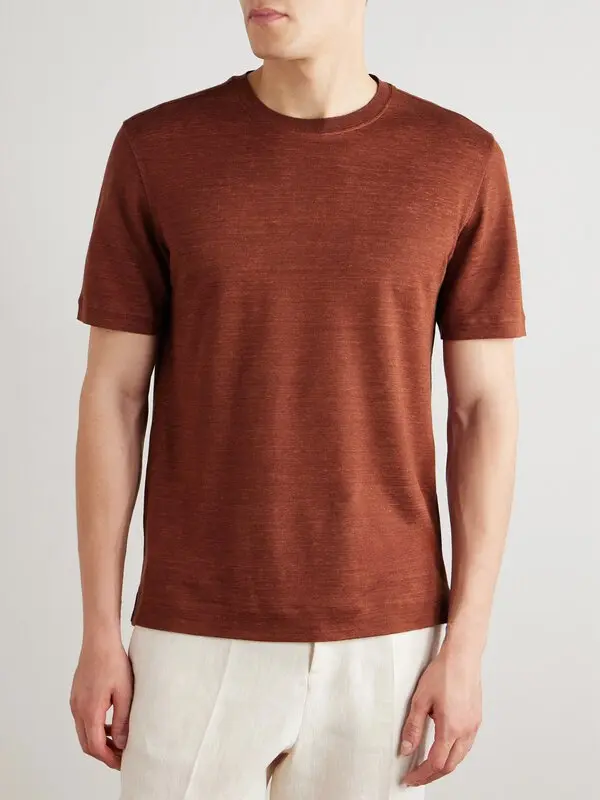 Zegna Oasi Linen T-shirt - Orange