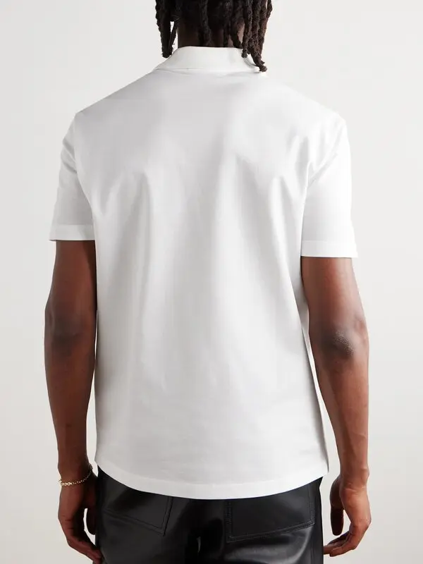 Versace Printed Cotton-piqué Polo Shirt