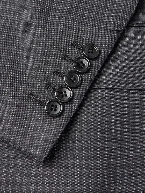 TOM FORD Checked Wool Suit Jacket - Gray