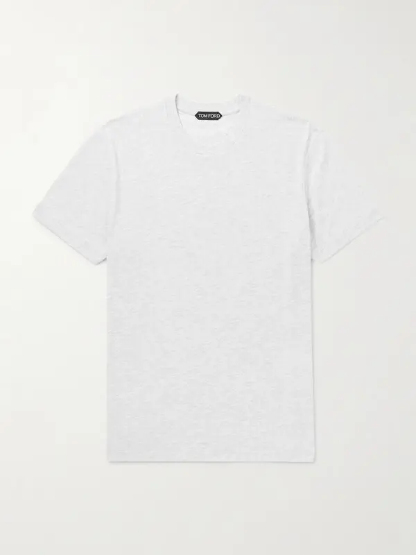 TOM FORD Cotton-blend Jersey T-shirt - Gray