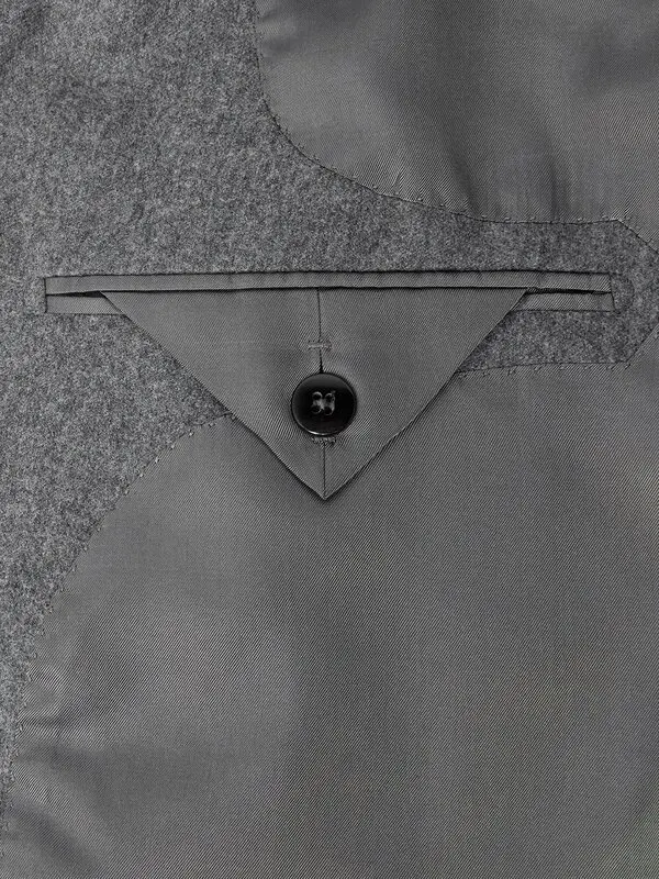 TOM FORD Dyllan Double-breasted Wool-flannel Suit Jacket - Gray
