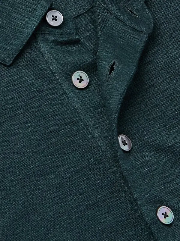 Zegna Oasi Linen Polo Shirt - Blue
