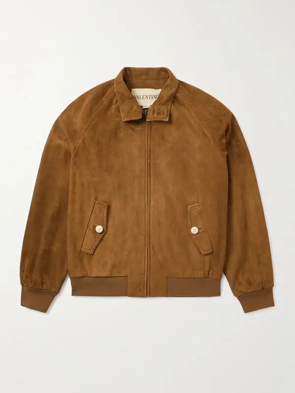 Valentino Garavani Suede Harrington Jacket - Brown