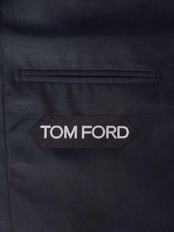 TOM FORD Dyllan Super 130s Grain De Poudre Wool Suit Jacket - Blue