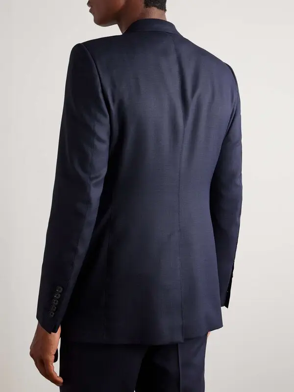 TOM FORD Dyllan Super 130s Grain De Poudre Wool Suit Jacket - Navy