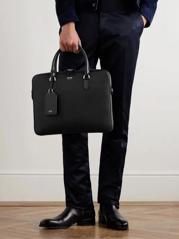 TOM FORD Elliot Full-grain Leather Briefcase