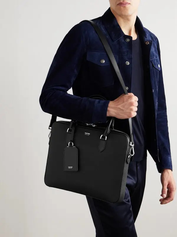 TOM FORD Elliot Full-grain Leather Briefcase
