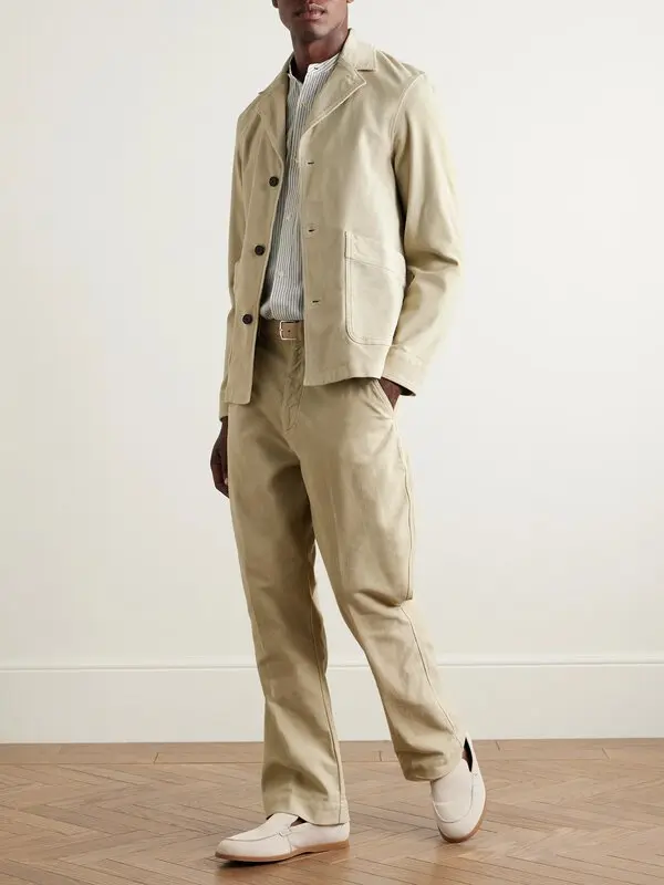 Officine Générale Elio Garment-dyed Cotton-moleskin Jacket