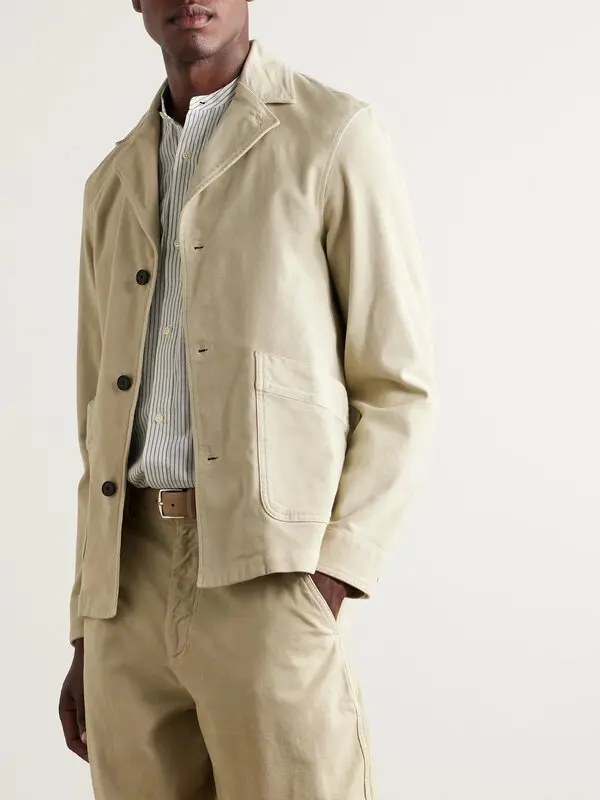 Officine Générale Elio Garment-dyed Cotton-moleskin Jacket