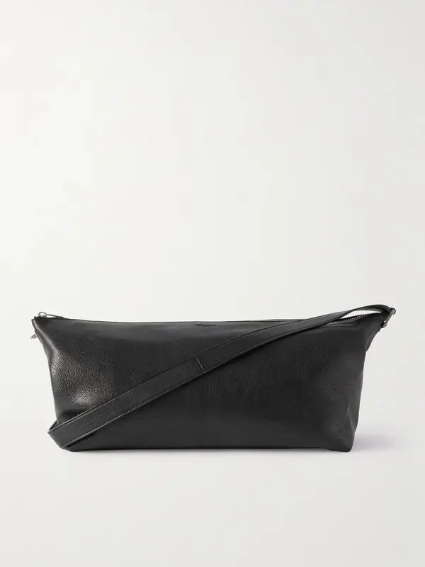 Saint Laurent Full-grain Leather Messenger Bag - Black